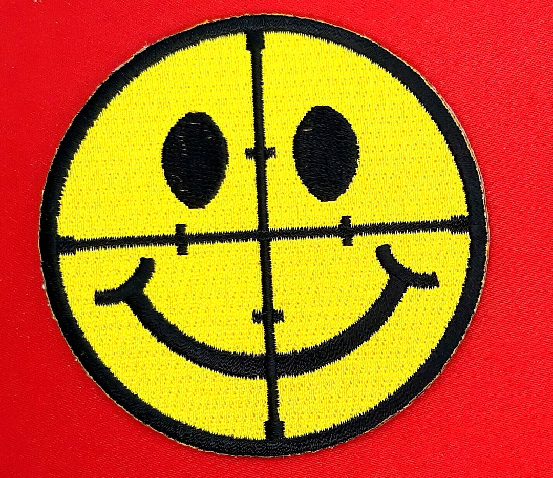 Smiley Face Bullseye Iron on Sew on Embroidered Patch 3 - Etsy