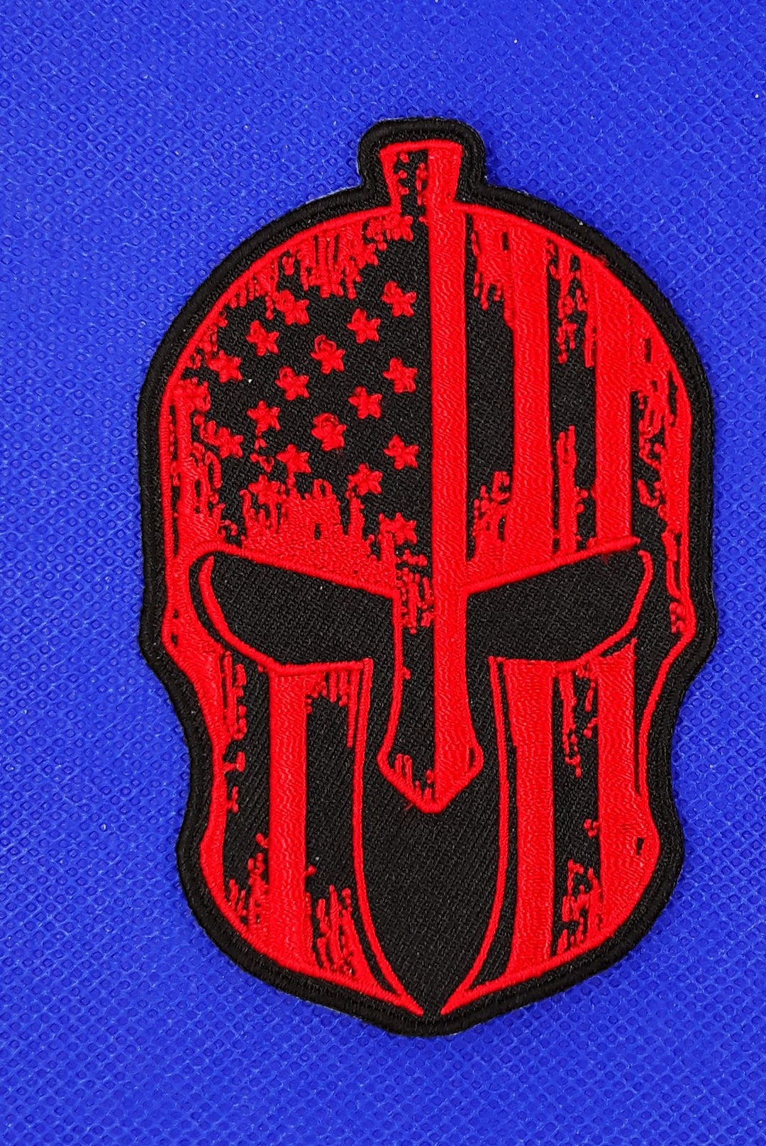 Spartan American Flag Helmet Iron on Sew on Embroidered Patch 2 1/2"x 4 ...