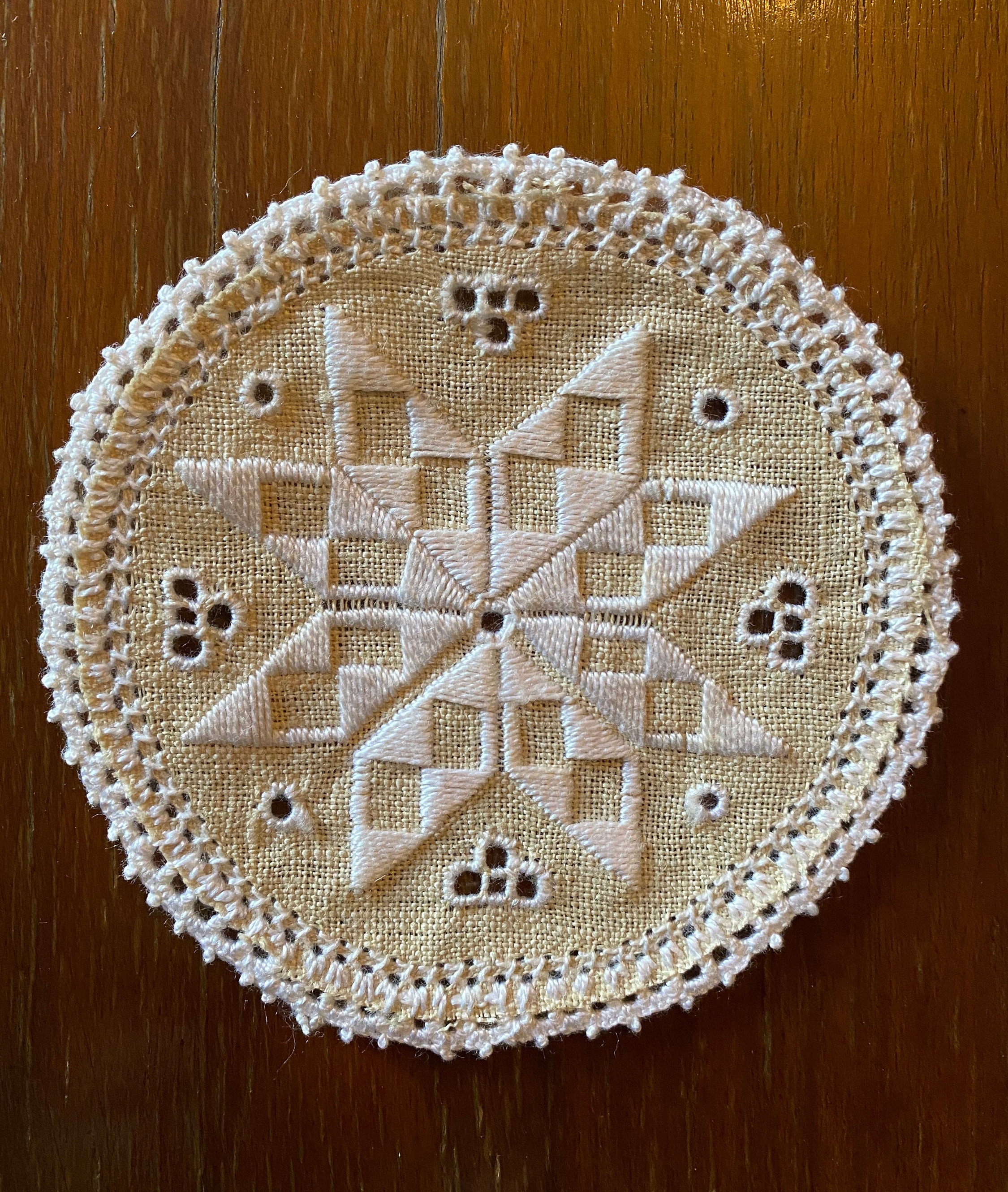 Lefkara Laces - Set of 4 Handmade Beige and White Coasters, Traditional ...