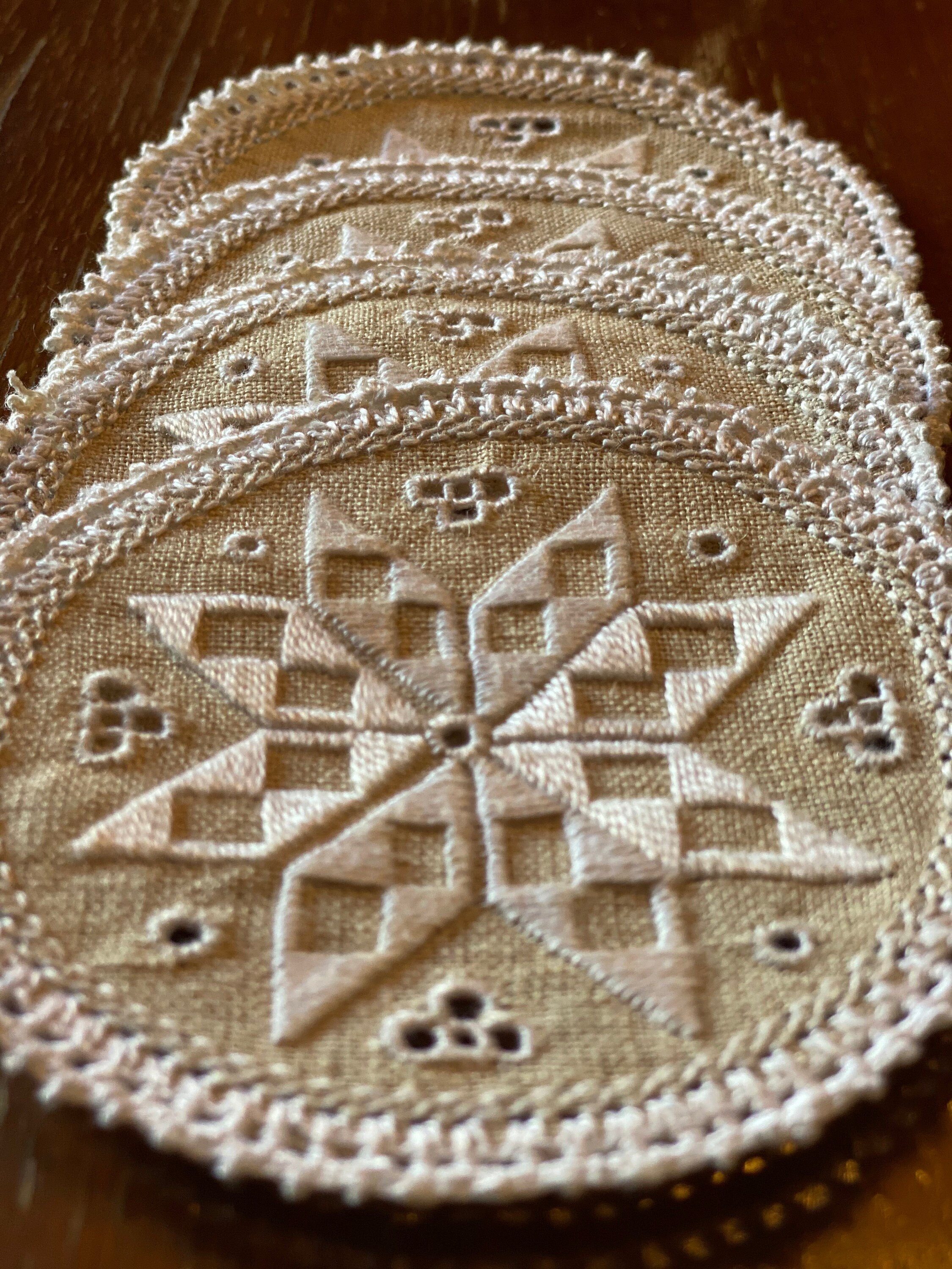 Lefkara Laces - Set of 4 Handmade Beige and White Coasters, Traditional ...