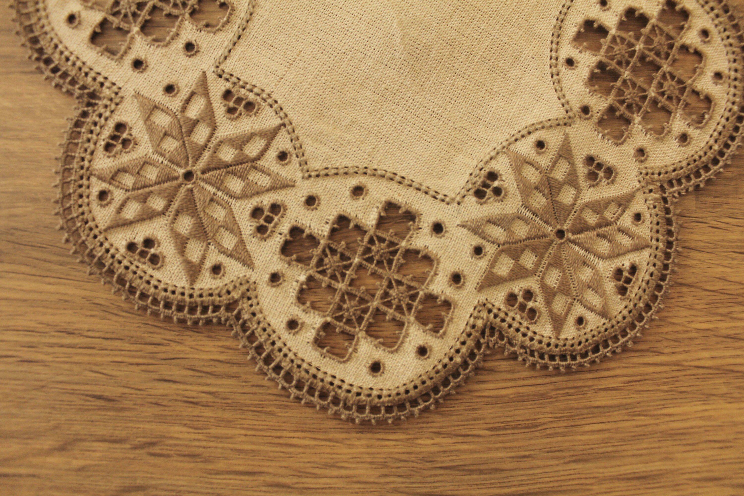 Lefkara Laces - Handmade Coaster/sus Plate, Beige and Brown Detailed ...