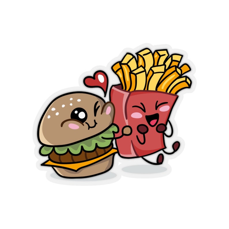Fast Food Love Kiss-cut Stickers Anniversary Sticker | Etsy