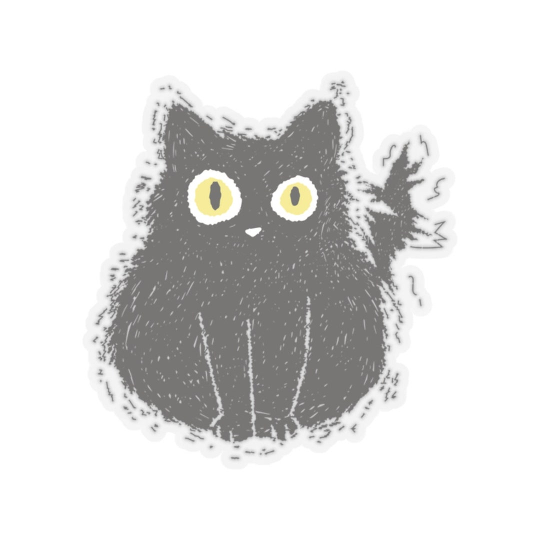 Electrocuted Black Cat Kiss-cut Stickers - Transparent Sticker - Laptop ...