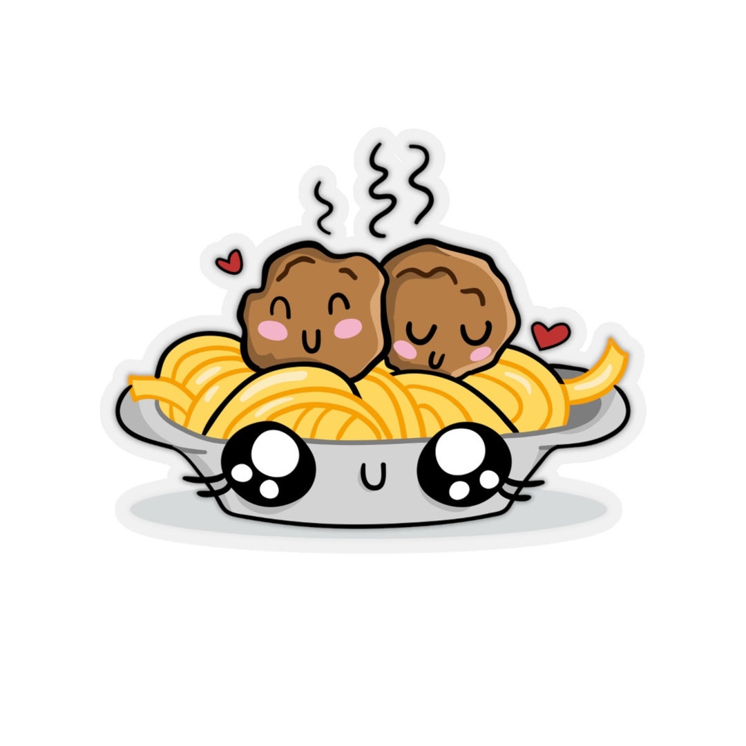 Spaghetti and Meatball Love - Kiss-cut Stickers - Anniversary Sticker ...