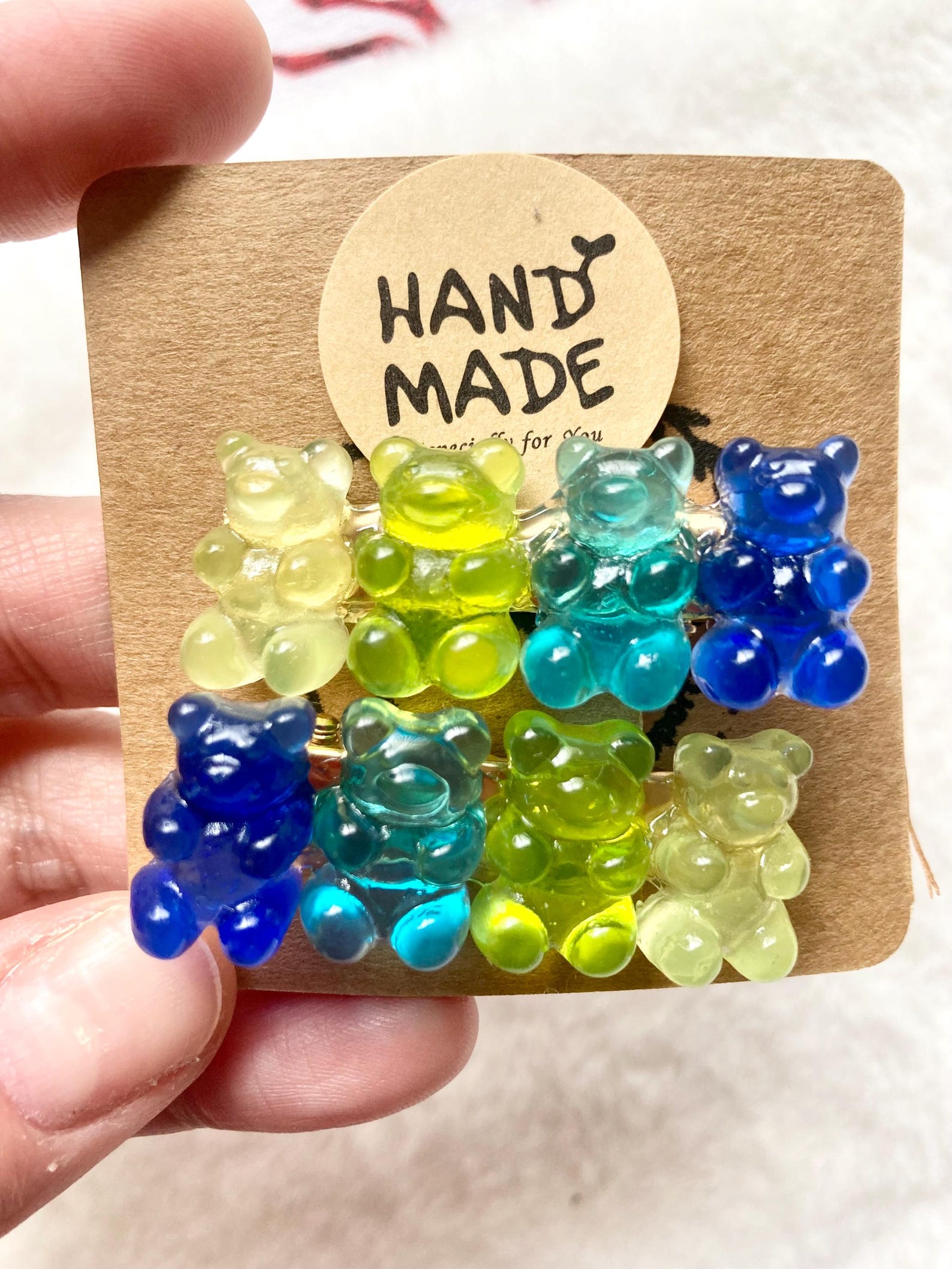 Sold as A Pair – Candy Color Gummy Bear Hair Barrettes – Daily ...