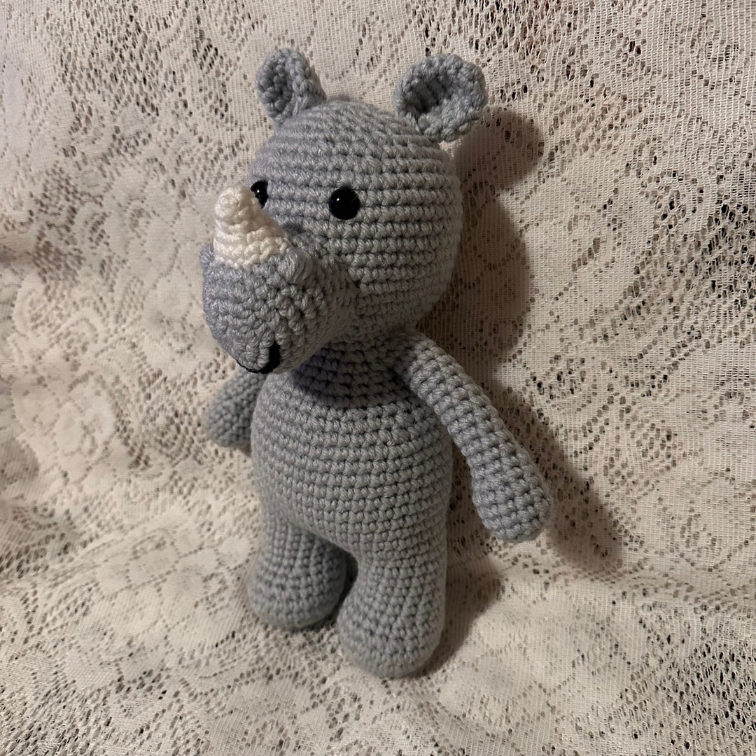 Crochet 9 Inch Amigurumi Rhinoceros Pattern. Digital Pdf File in ...