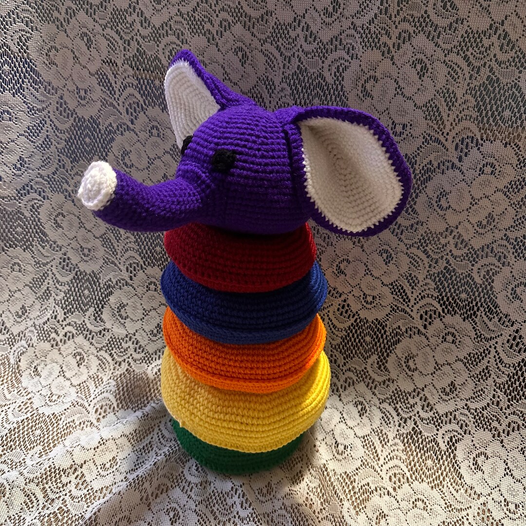 Crochet Elephant Ring Stacker Pattern. Digital Pdf File in English With ...
