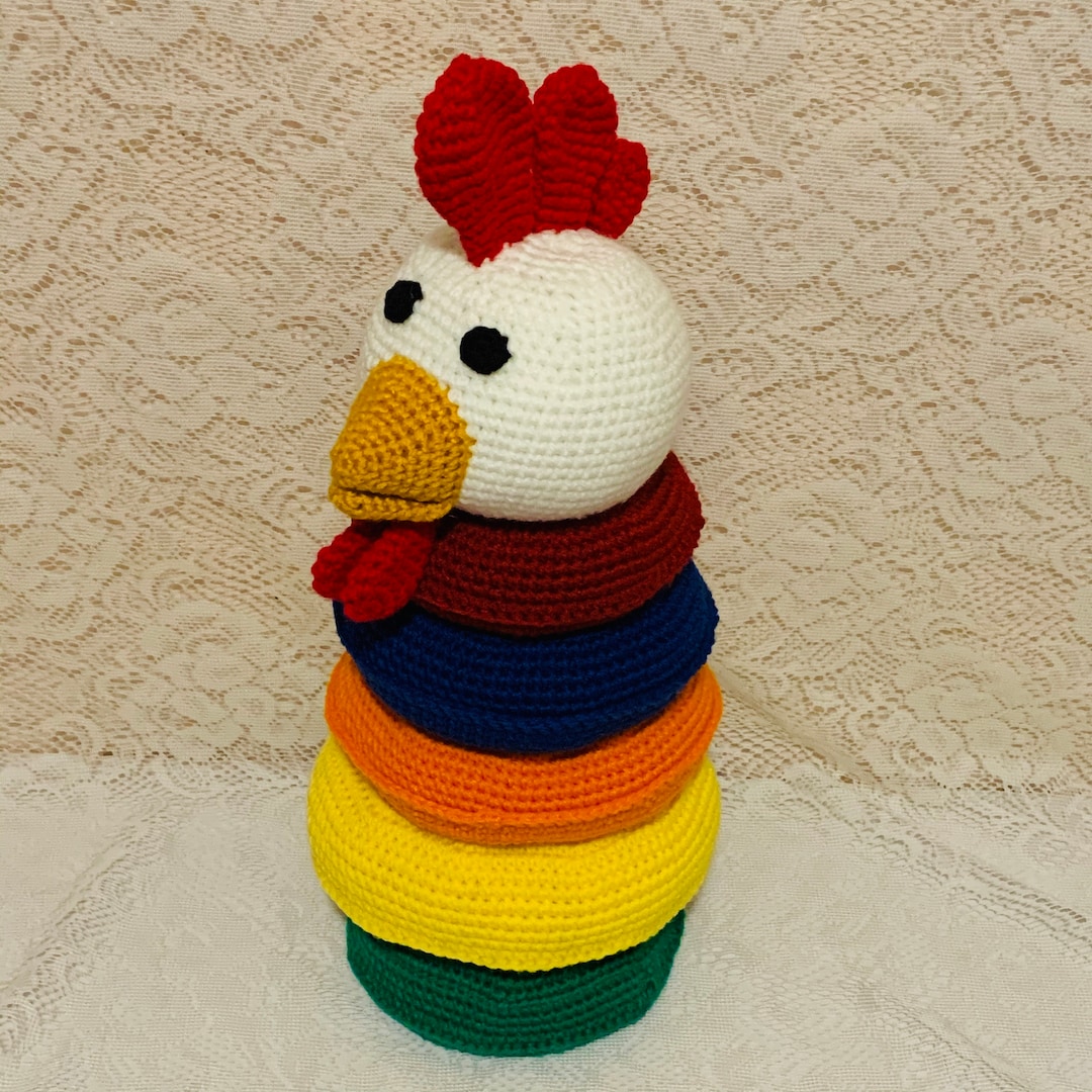 Crochet Rooster Ring Stacker Pattern. Digital Pdf File in English With ...