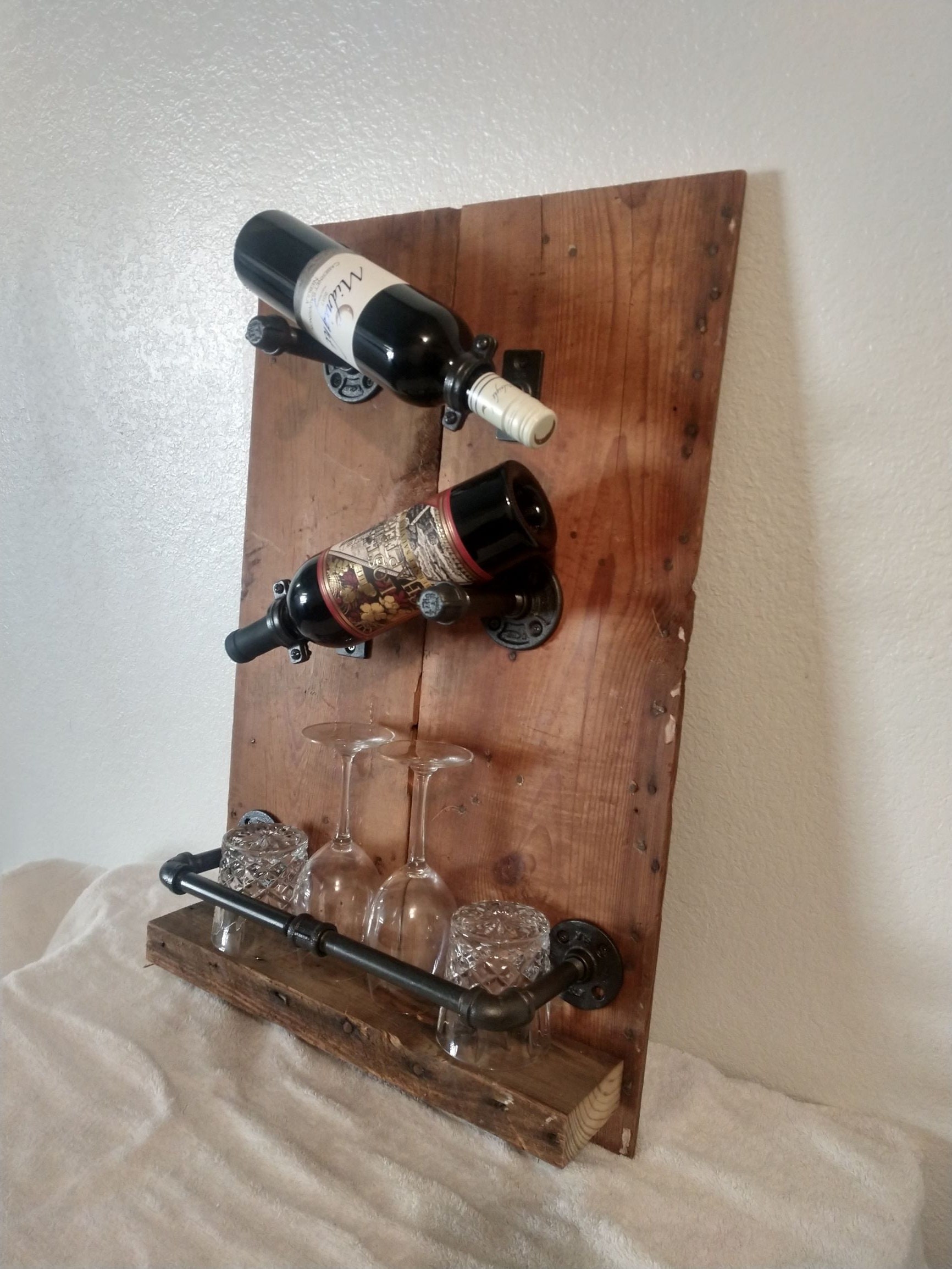 Industrial Reclaimed Wood Wine Rack - Etsy