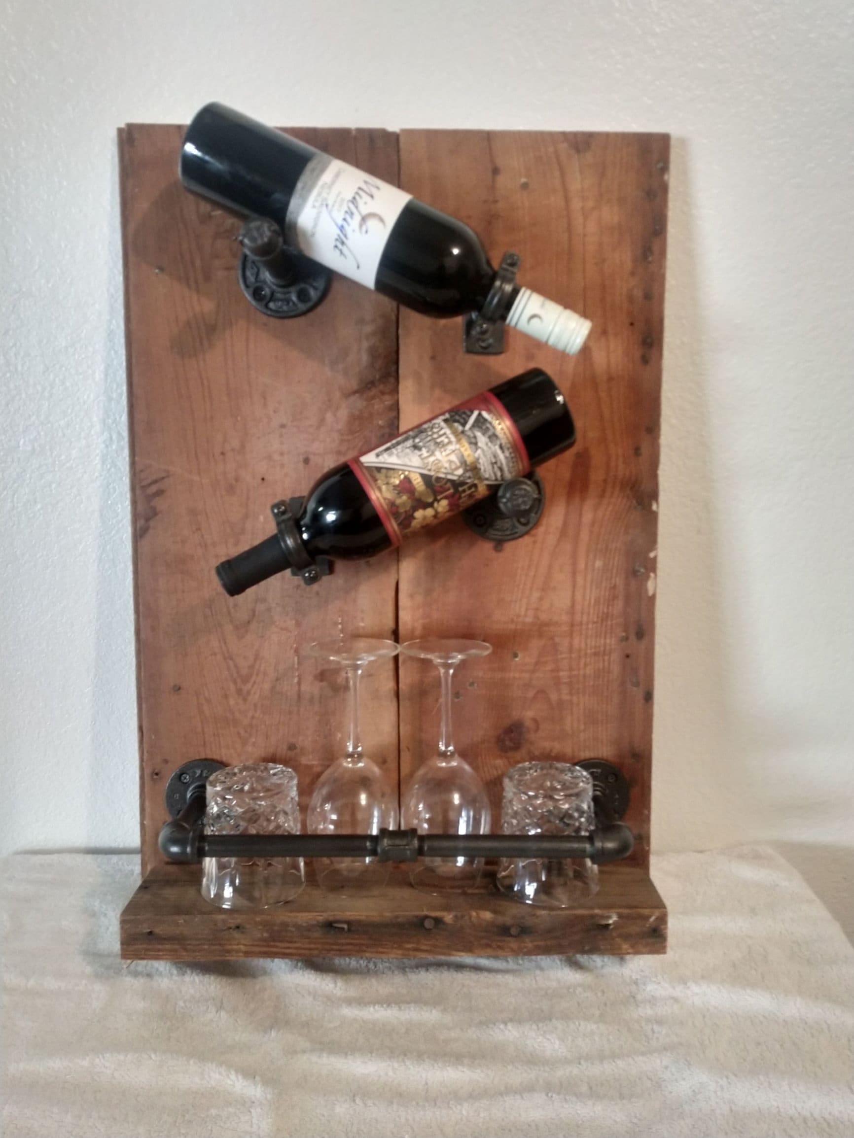 Industrial Reclaimed Wood Wine Rack - Etsy