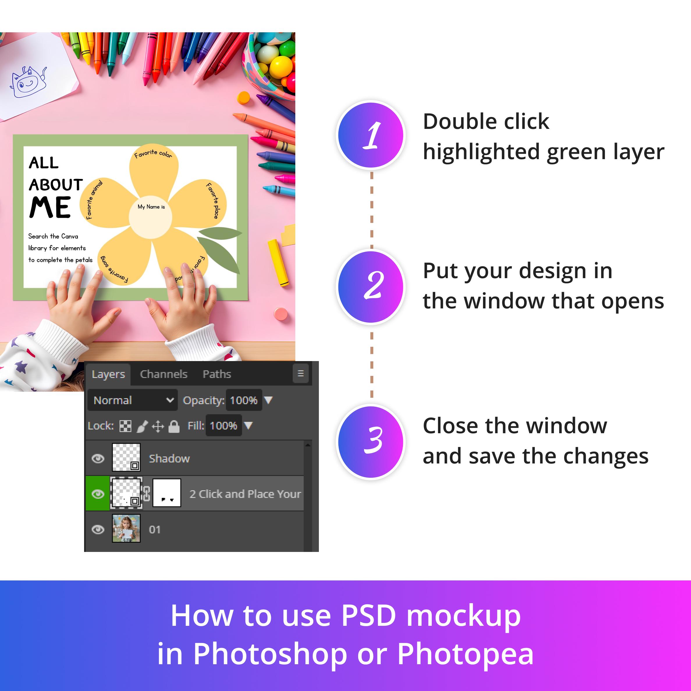 Coloring Page Mockup for Canva and Photoshop | Photopea Template,color ...