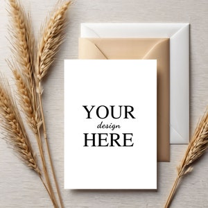 5 Invitation Boho Mockups, Card Mockup Bundle, 5x7 Mockups, Invite ...