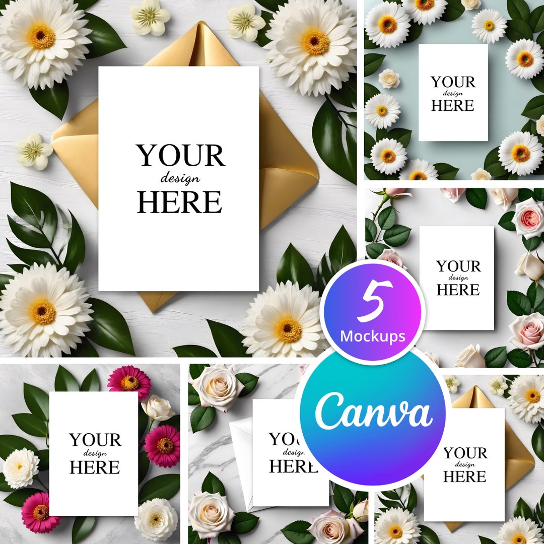 Invitation Mockups, Card Mockup Bundle, 5x7 Mockups, Invite Mockup ...