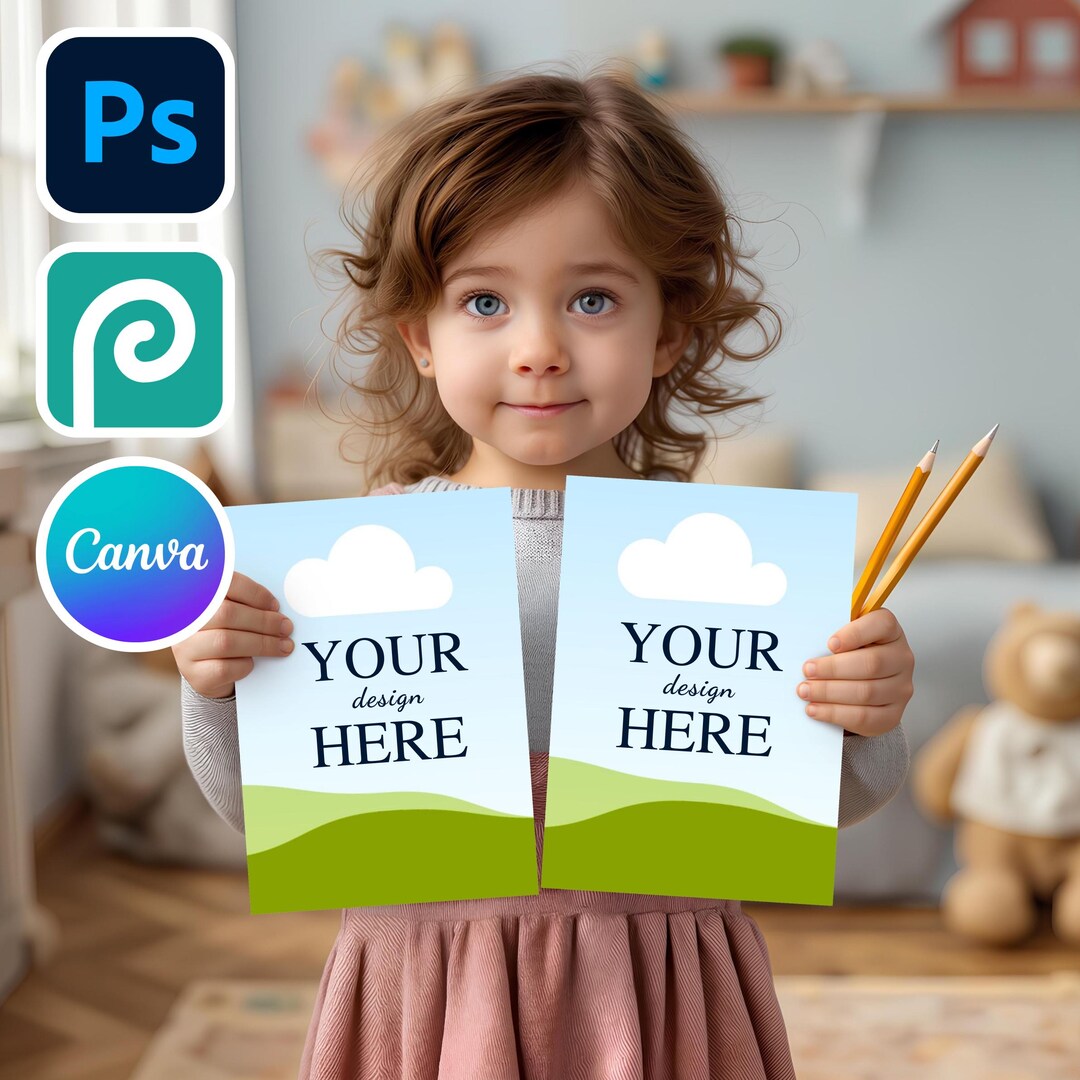 Coloring Page Mockup for Canva and Photoshop | Photopea Template,color ...