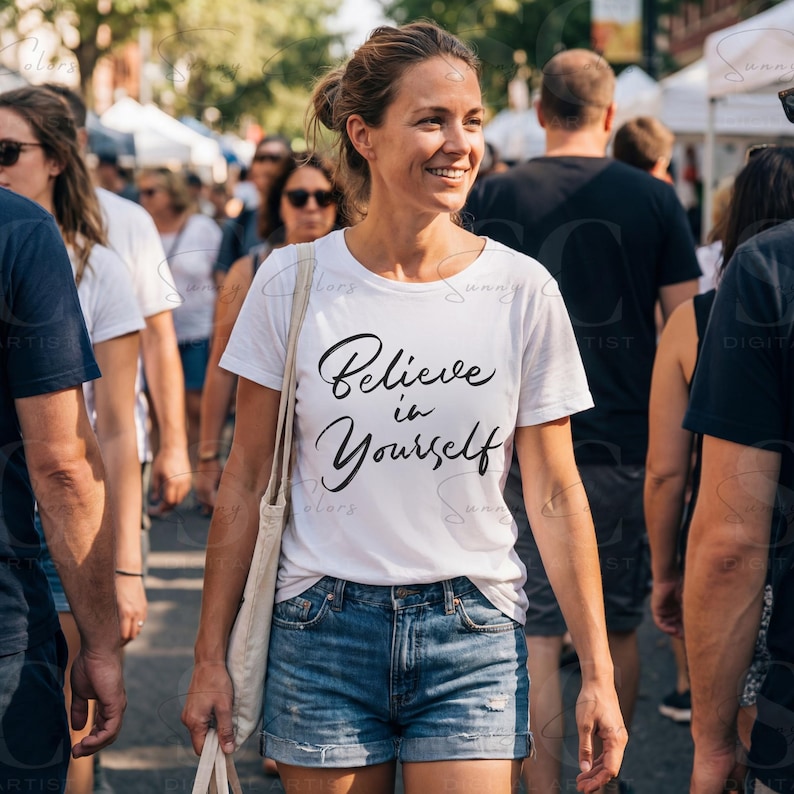 White T-shirt Mockup | Bella Canvas Mockup Bundle | Women's T-shirt ...