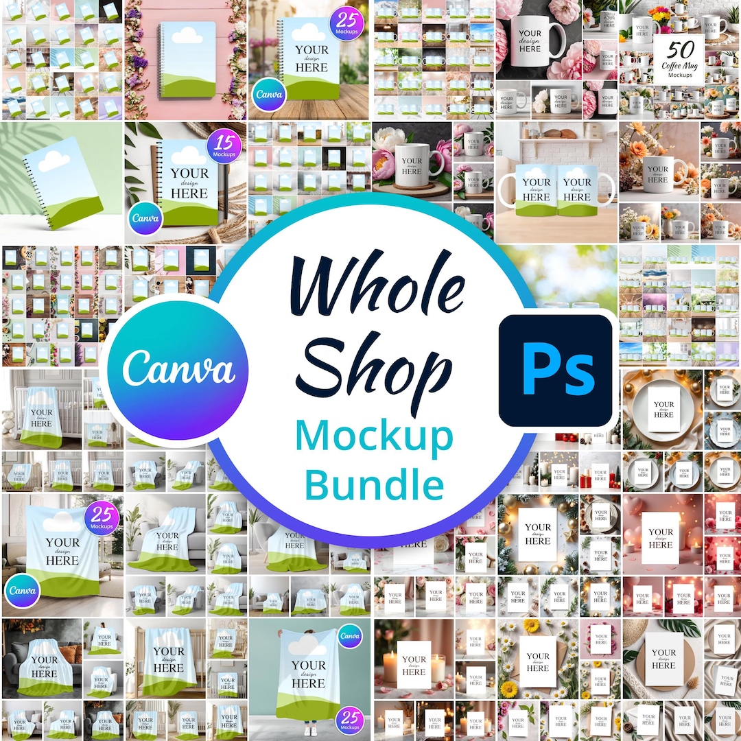 Whole Shop Mockup Bundle | Entire Library Mockups & Clipart Whole Shop ...