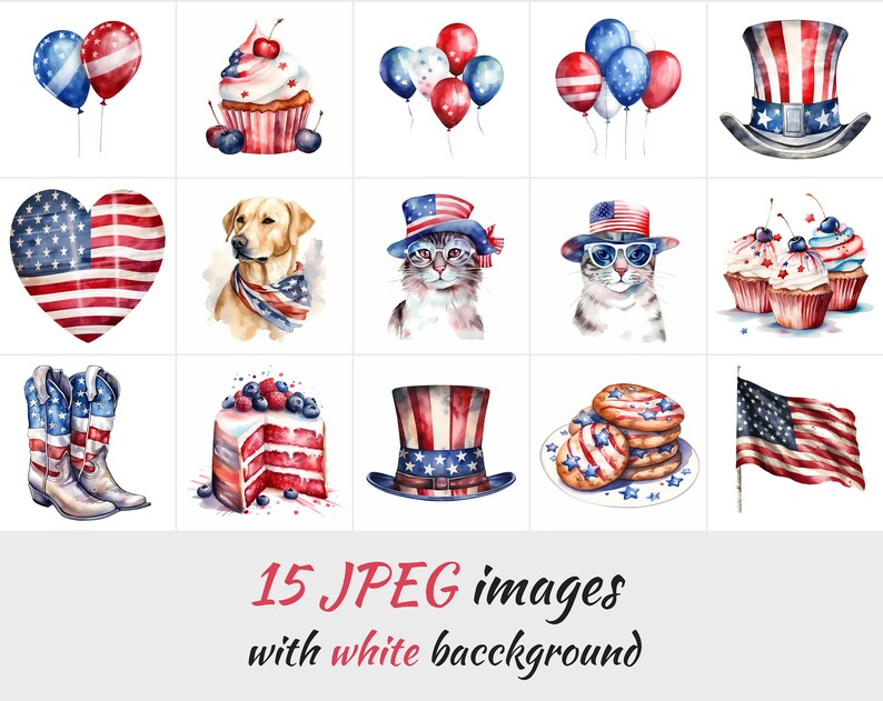 4th of July Bundle Png Transparent Independence Day Bundle - Etsy