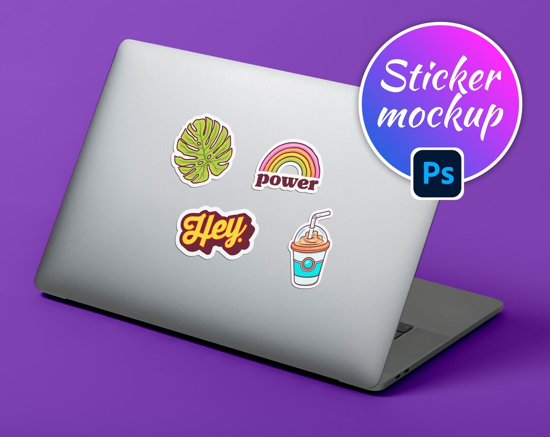 Sticker Mockup, Laptop Sticker Mockup Christmas, Sticker Mockup Hand ...