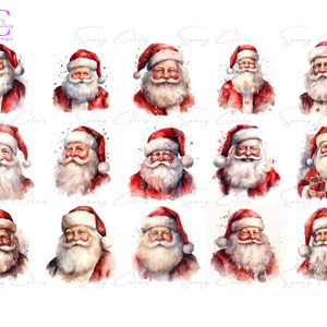 Santa Claus Christmas Clipart Sublimation Bundle, 15 High Quality ...
