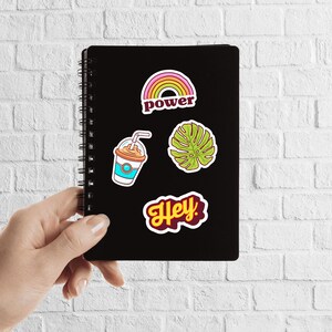 Sticker Mockup + Backgrounds, Notebook Sticker Mockup Psd, Sticker ...