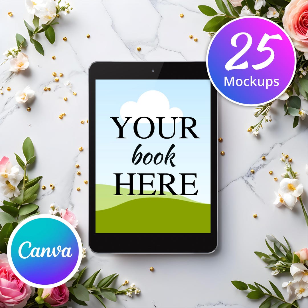 25 Ebook Mockup Bundle, Canva Template Mock Up, Edit in Canva, Device ...