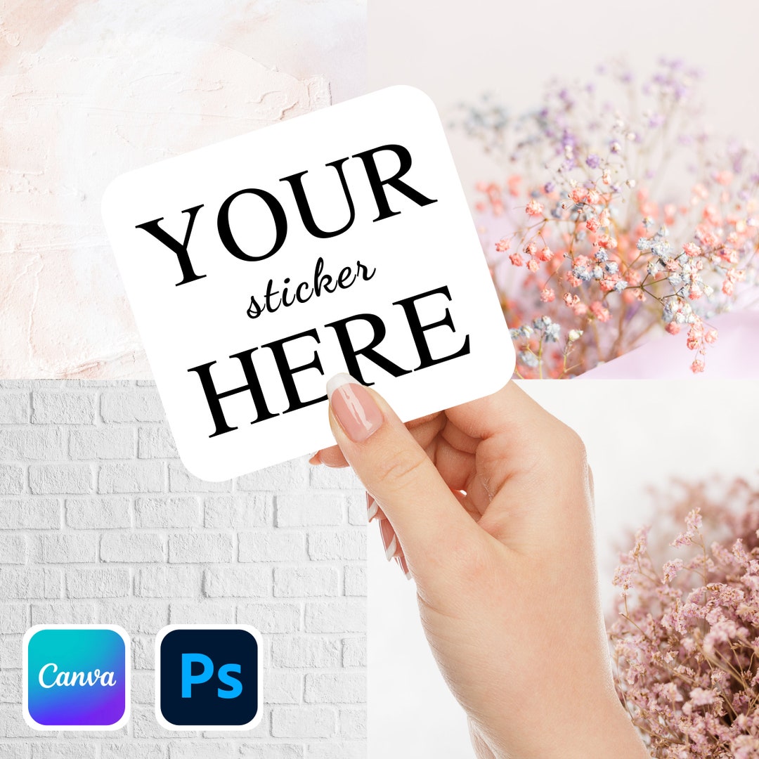 Sticker Mockup, Sticker Mockup PNG and PSD, Sticker Mockup Hand ...