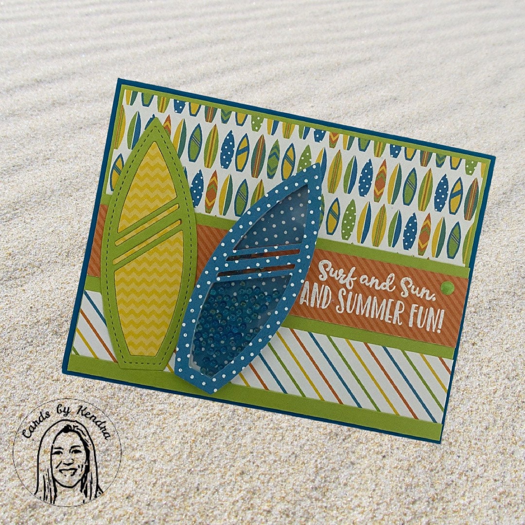 Beach Themed Handmade Shaker Card - PICK From 9 Designs - Surf, Sun ...
