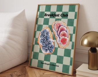 Kitchen Cute Toast Breakfast Art Googly Eyes Wall Picture Print Poster ...