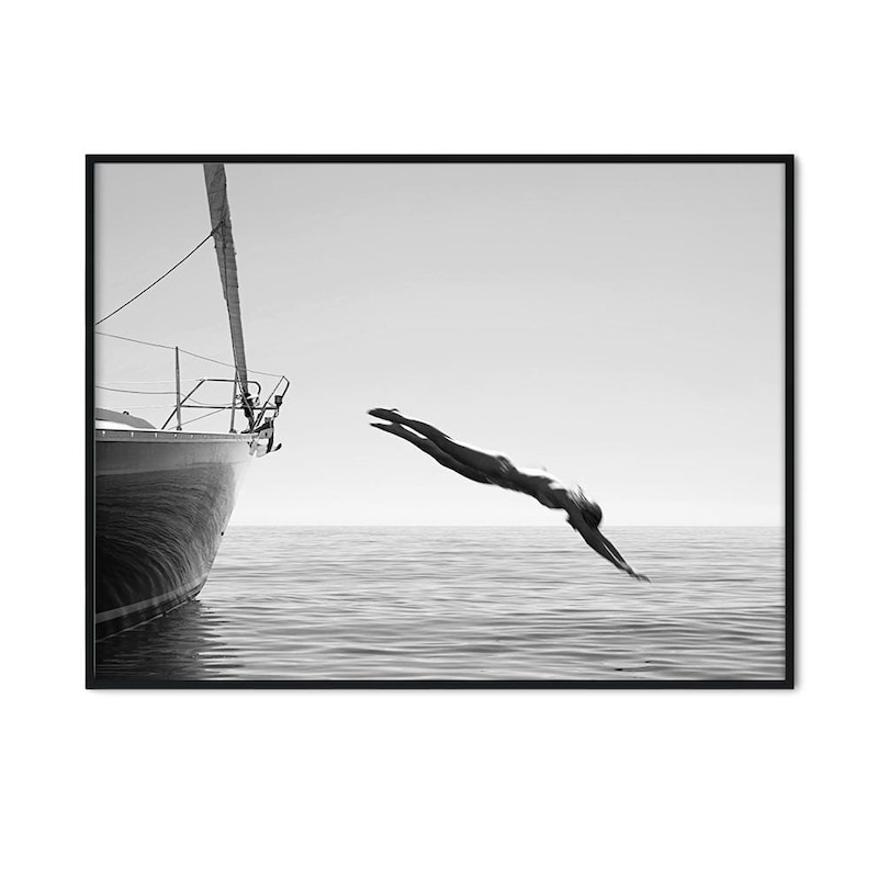 Sail Boat at Sea Photo - Etsy