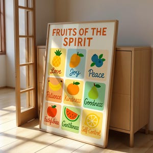 Fruits of the Spirit Poster: Christian Nursery Decor, Bible Verse Art ...