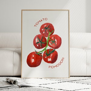 Tomato Watercolor Style Poster Print, Kitchen Wall Art Poster, Kitchen ...