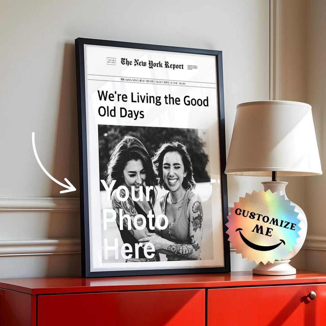 Personalized Newspaper Poster – Custom “good Old Days” Vintage-style ...