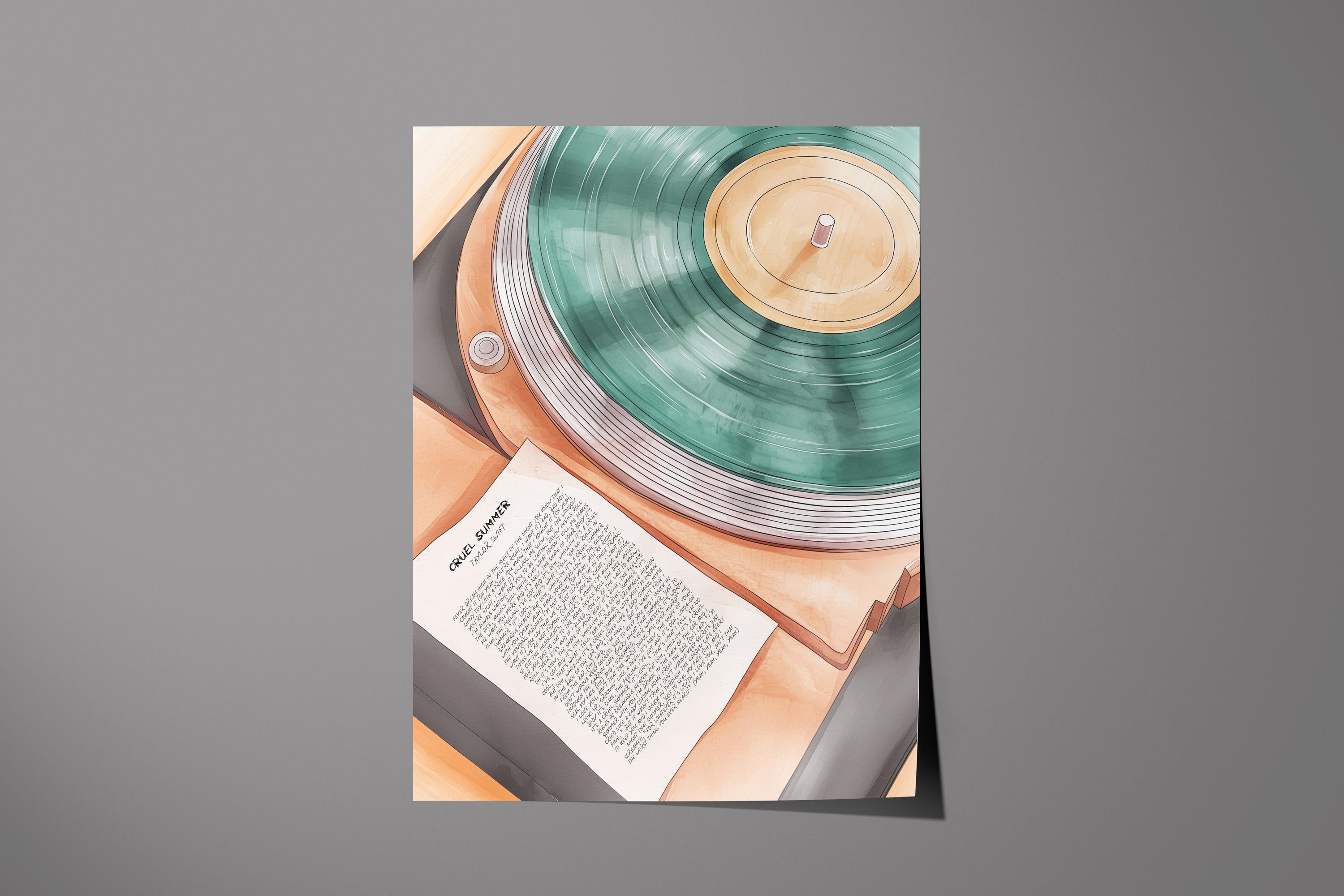 Custom Song Lyrics Vinyl Record Print: Personalized Music Gift - Etsy