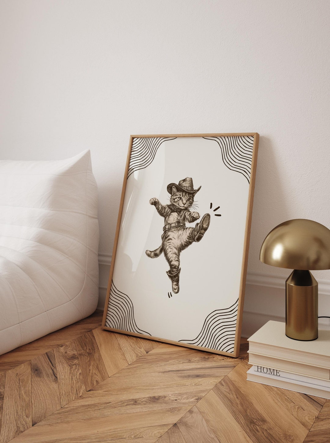 Cowboy Cat Print, Funny Cat Wall Art Print, Cowboy Cat Cute Cat Print ...