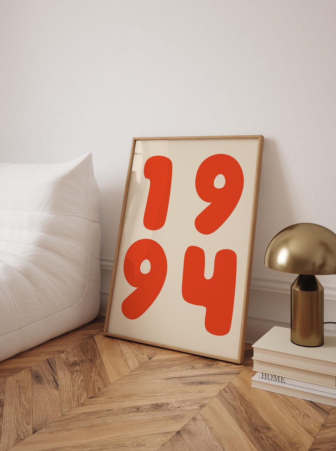 Custom Retro Year Poster, Printable Trendy Poster, Custom Number, Birth ...