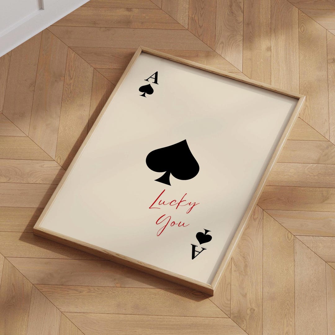 Lucky You - Ace of Spades Print | Trendy Wall Art | Minimalist Poster ...