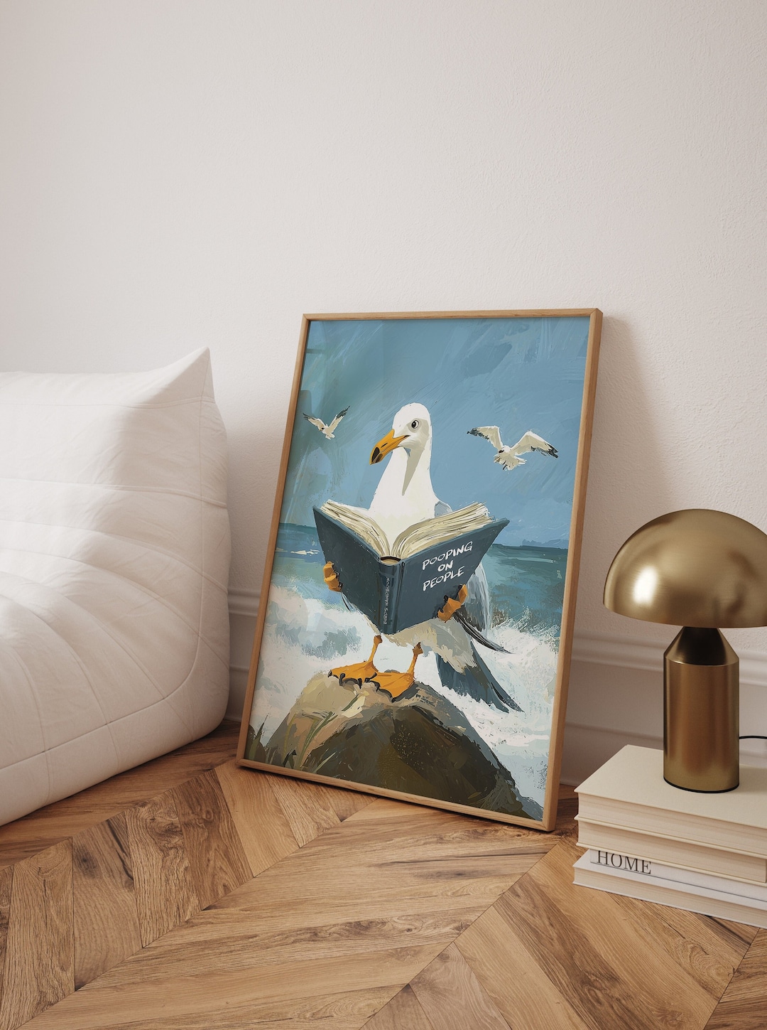 Cute Bird Animal Print, Funny Toilet Bathroom Humor Sign, Seagull ...