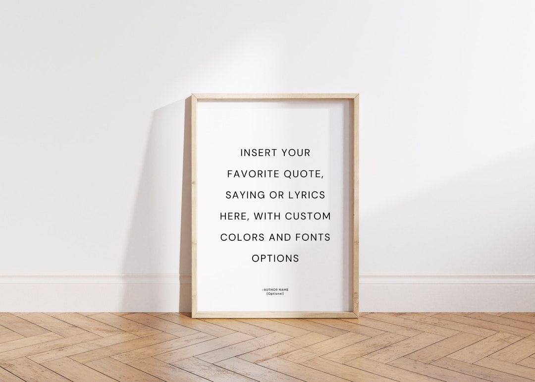 Personalized Quote Wall Art Print, Custom Quote Gift Wall Art, Custom ...