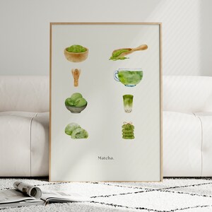 Matcha Watercolor Print, Matcha Tea Trendy Art Poster, Matcha, Cool ...