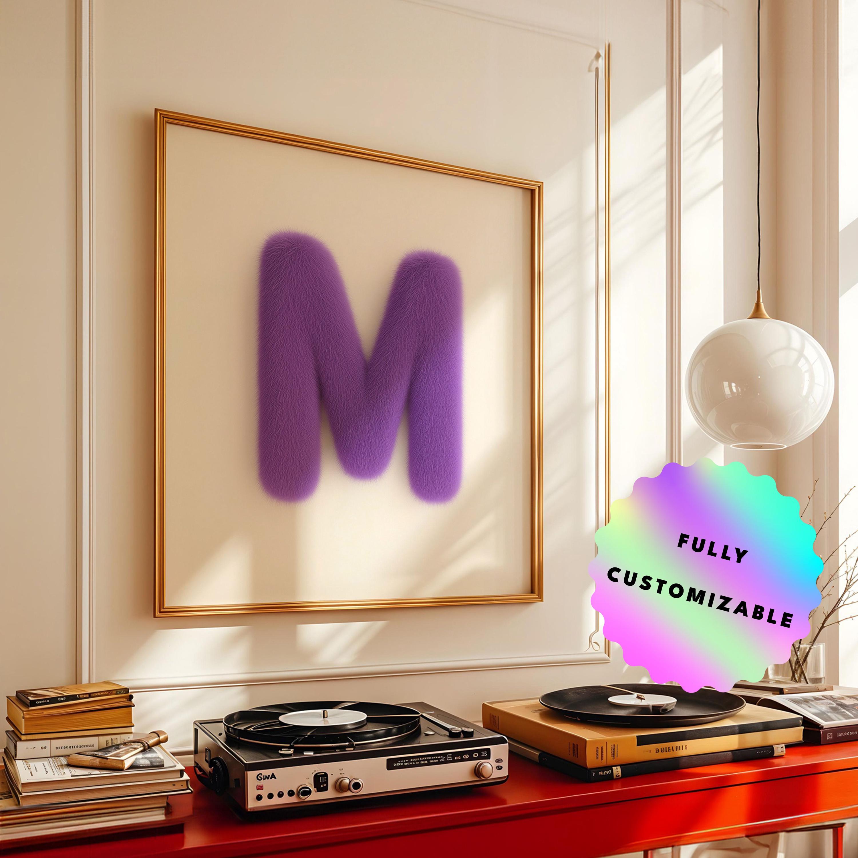 Custom Letter Wall Art – Personalized Modern Typography Wall Art ...