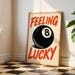 Feeling Lucky 8 Ball Poster – Retro Pool Ball Wall Art, Bold Game Room ...