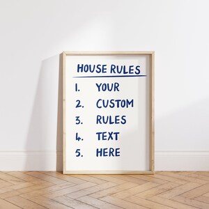 Your Custom Home Rules Text Here, Printable Trendy Poster, Design Your ...