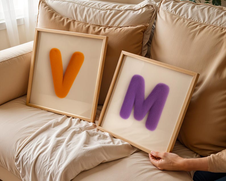 Custom Letter Wall Art – Personalized Modern Typography Wall Art ...