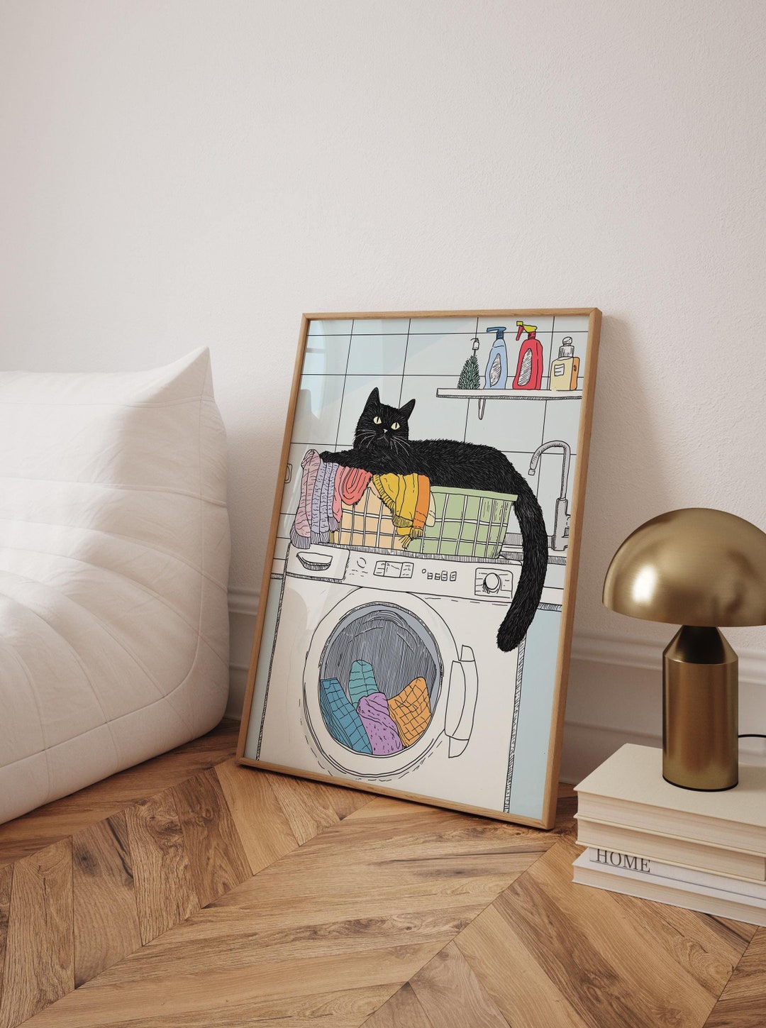Black Cat Laundry Room Print, Laundry Day Print, Laundry Room Poster ...