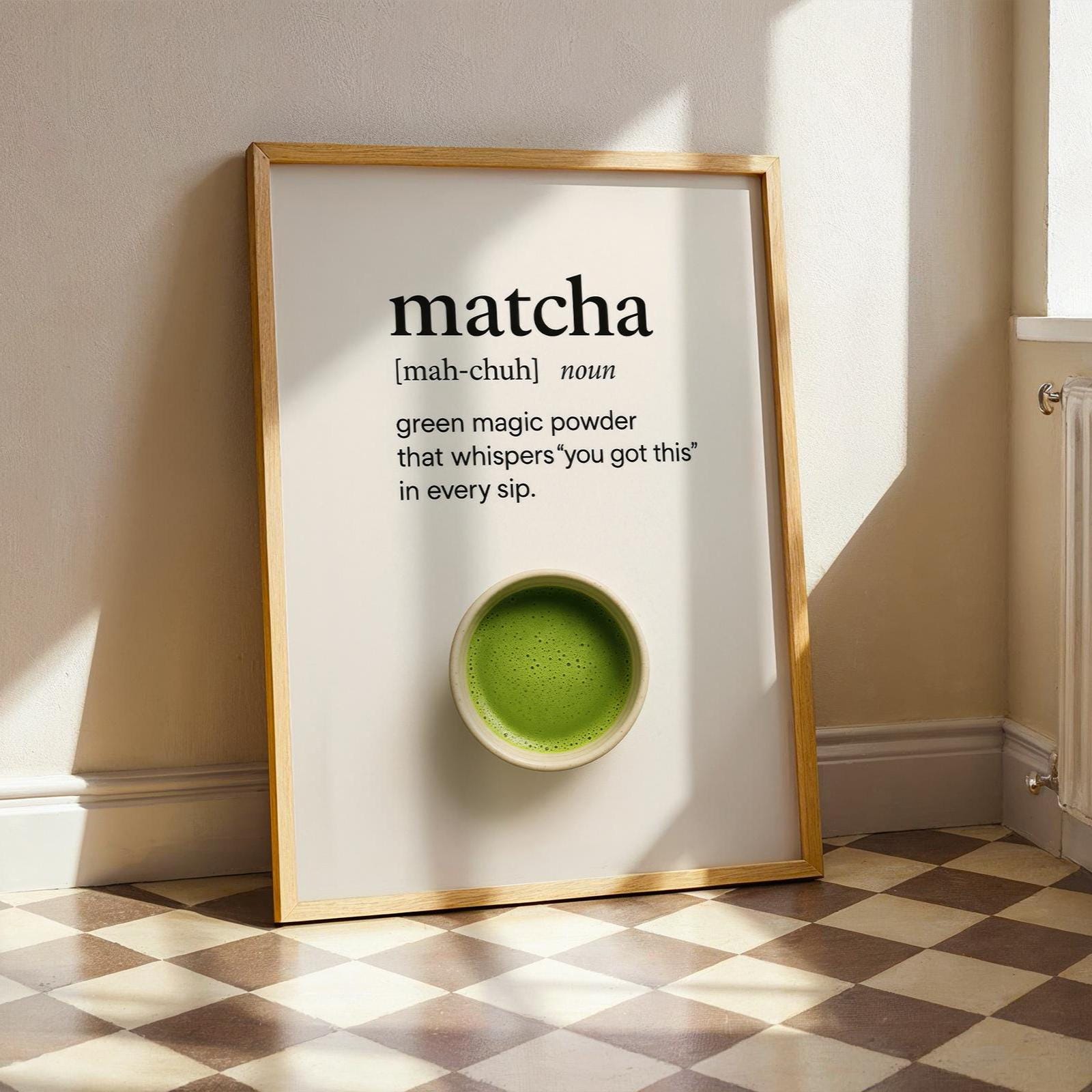 Matcha Definition Poster – Funny Matcha Quote Wall Art, Minimalist ...