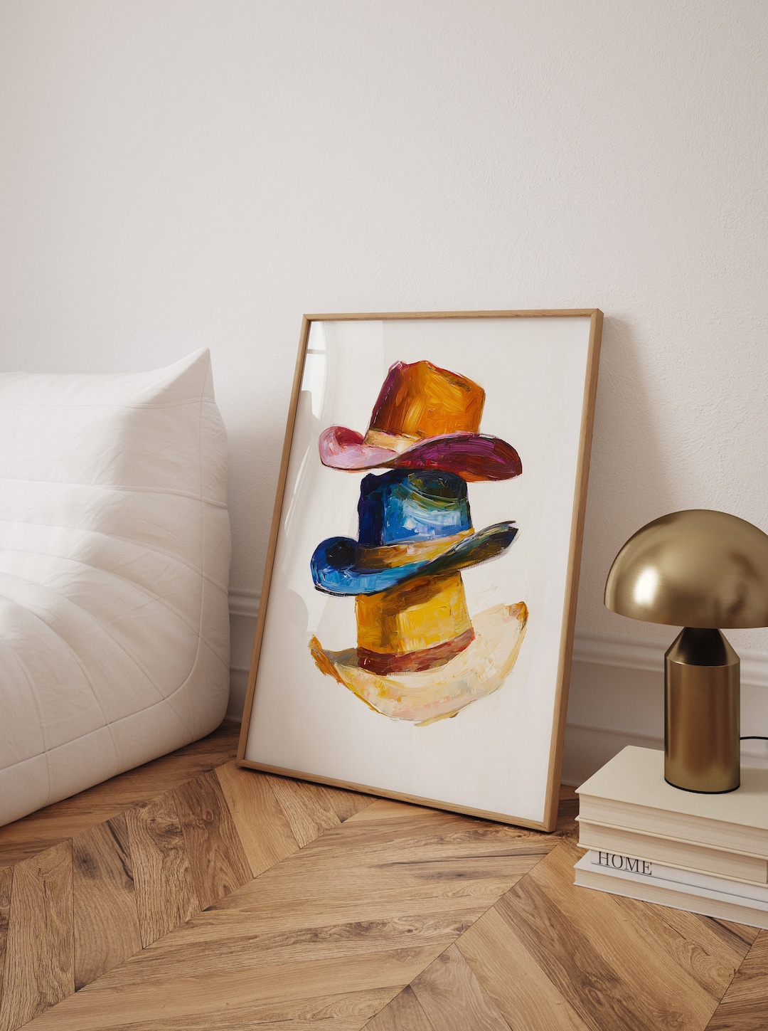 Cowboy Hats Art Print, Colorful Abstract Hats Art Print, Cowboy Western ...