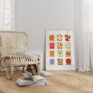 Toast Breakfast Poster Print, Avocado Toast Poster, Toast Lover Gift ...