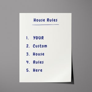 Your Custom Home Rules Poster, Printable Trendy Art Poster, Design Your ...