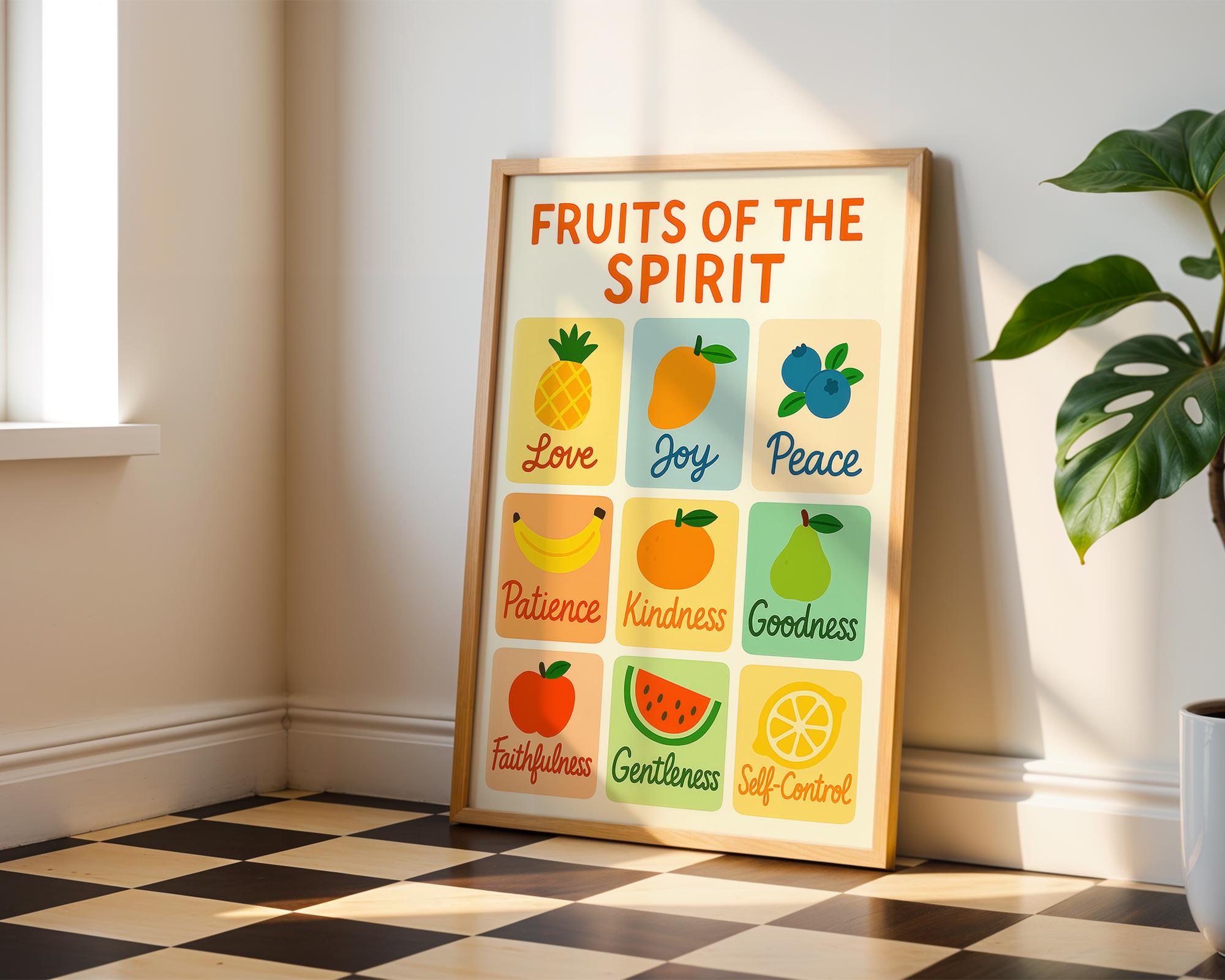 Fruits of the Spirit Poster: Christian Nursery Decor, Bible Verse Art ...