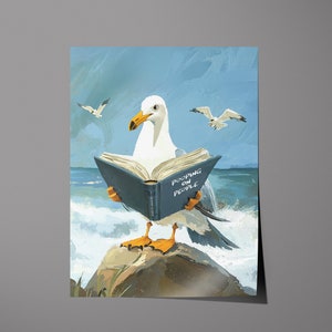 Cute Bird Animal Print, Funny Toilet Bathroom Humor Sign, Seagull ...